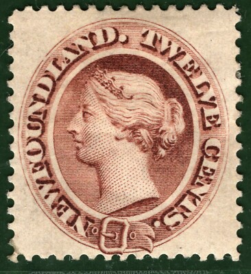 Canada NEWFOUNDLAND QV Stamp SG.28 12c Red-brown (1865) LMM Cat £650 ...