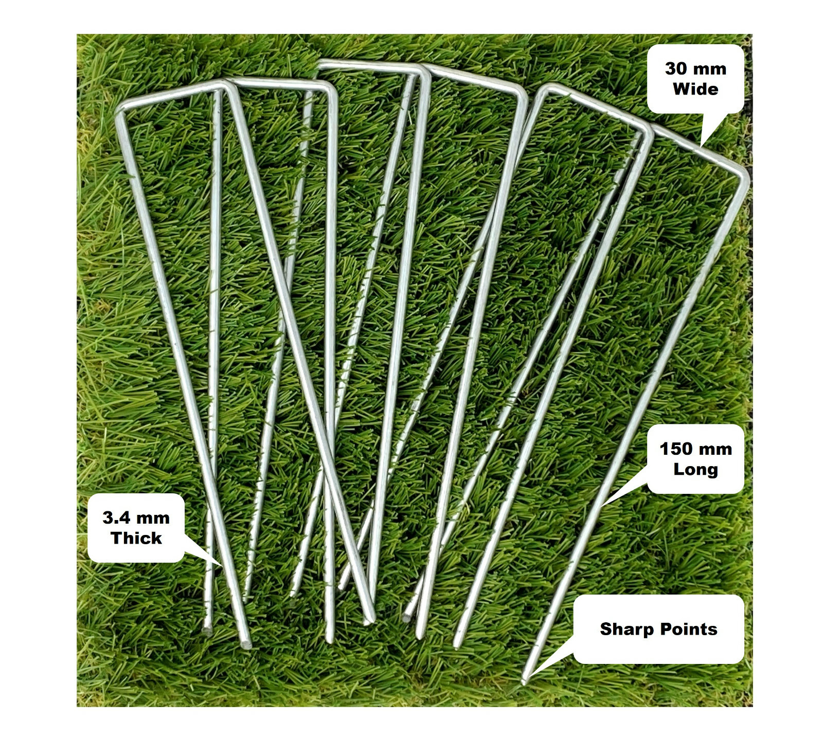 METAL GROUND GARDEN MEMBRANE PINS FABRIC HOOKS PEGS STAPLES U PINS ...