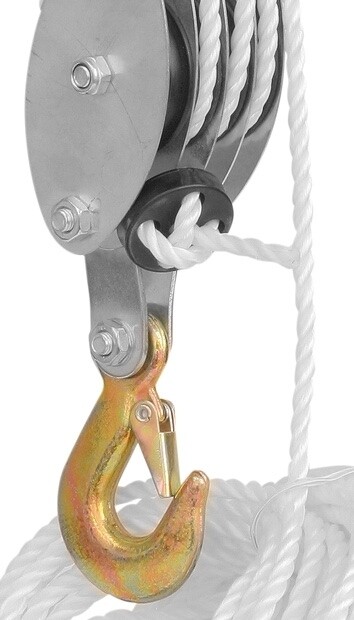 Hand Pull Rope Pully Block and Tackle Hoist Pulling Overhead Lift ...