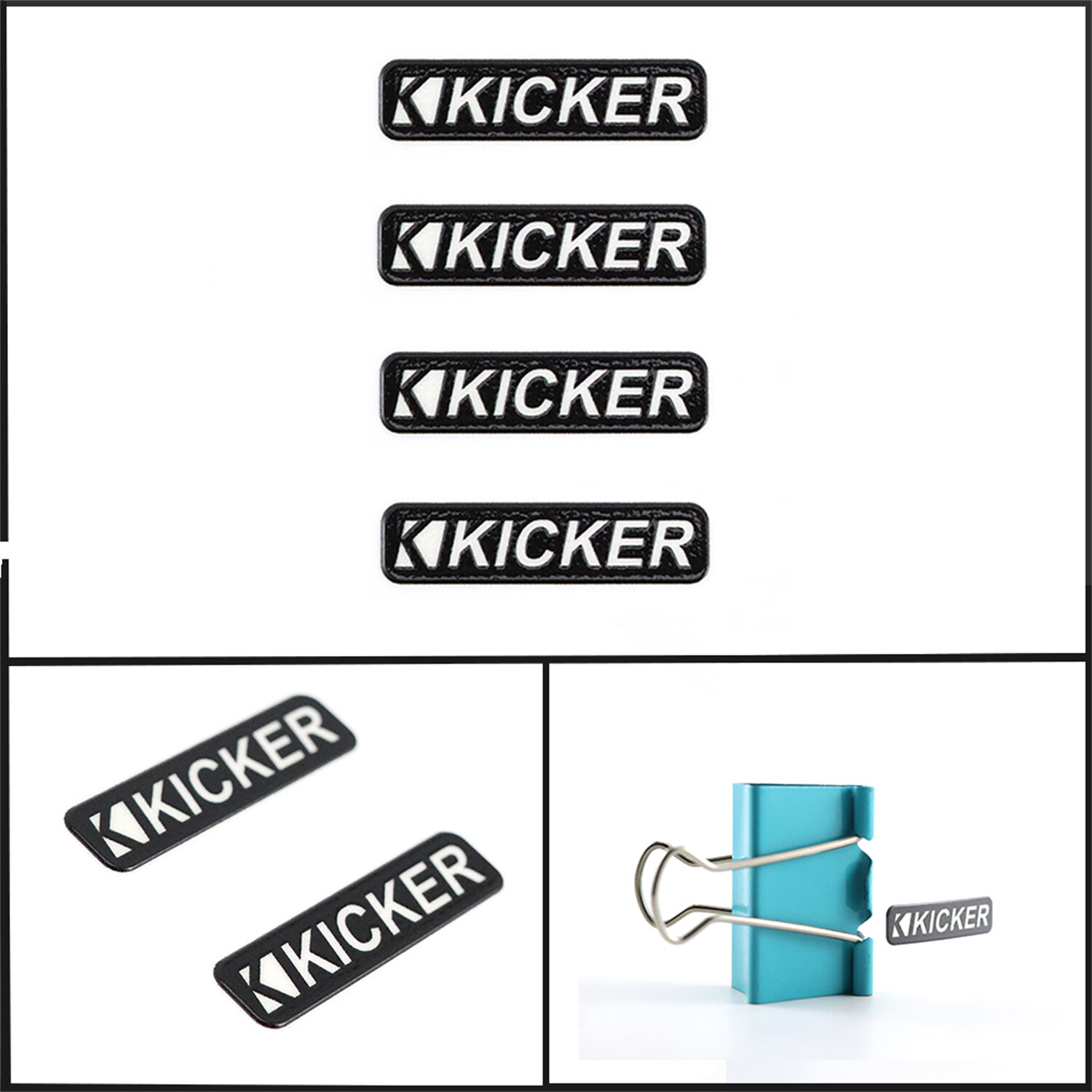 KICKER logo badge Sticker Decal DIY waterproof 32mm(1.3")X8.1mm(0.3 ...