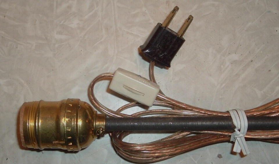 vtg. nos aladdin oil lamp electric conversion kit leviton socket ...