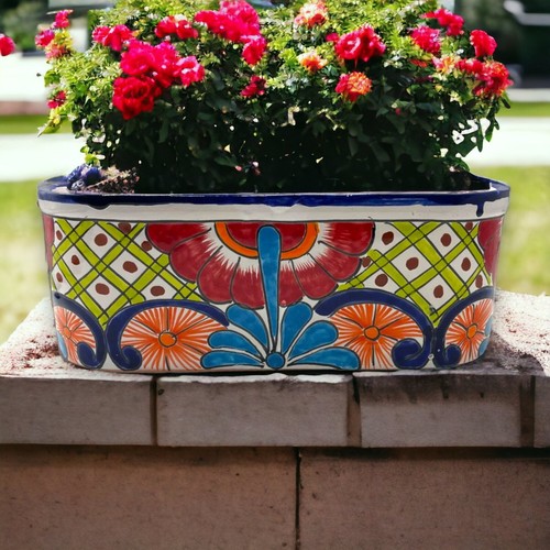Mexican Handmade Flower Pot | Hand Painted Talavera Succulent Planter ...