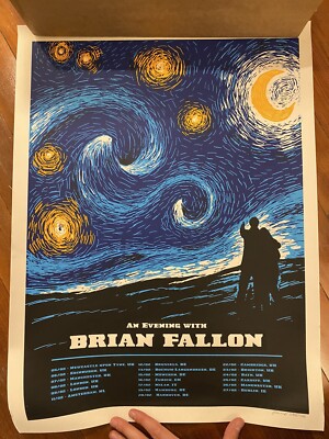 Brian Fallon Poster Starry Night European Tour Poster 2019 Gaslight ...