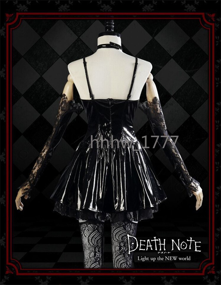 Death Note Misa Amane Cosplay Costume Black Strap Gothic Leather ...