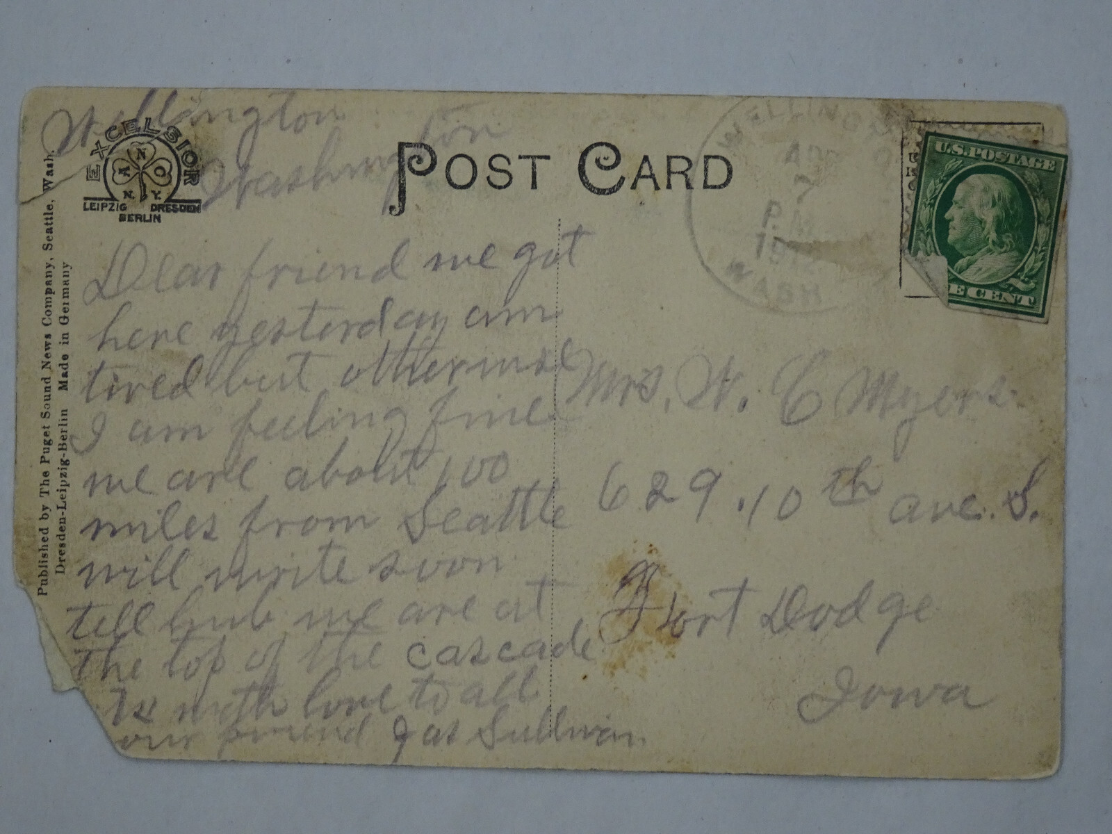 c1912 Collotype Postcard Tumwater Canyon WA Great Northern Rwy ...