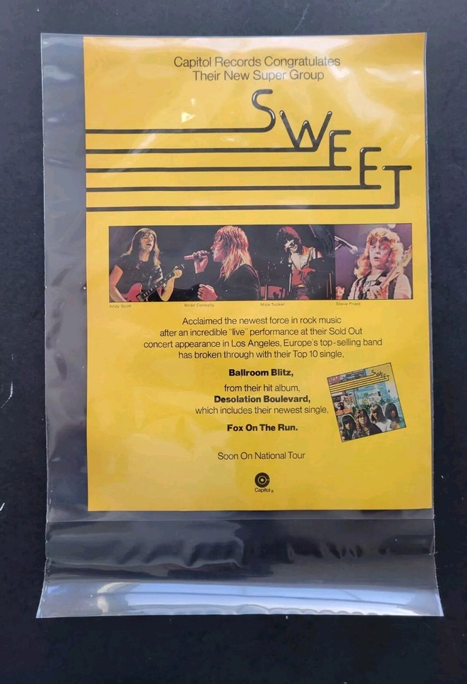 Sweet Desolation Boulevard Album & Tour Promo Print Advertisement 1975 ...