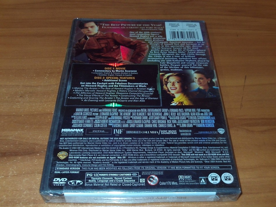 The Aviator (DVD, 2005, 2-Disc , Full Frame) NEW Leonardo DiCaprio ...