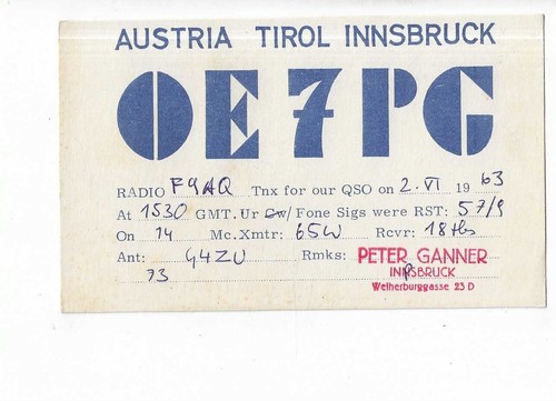QSL Amateur Radio Card Austria | eBay