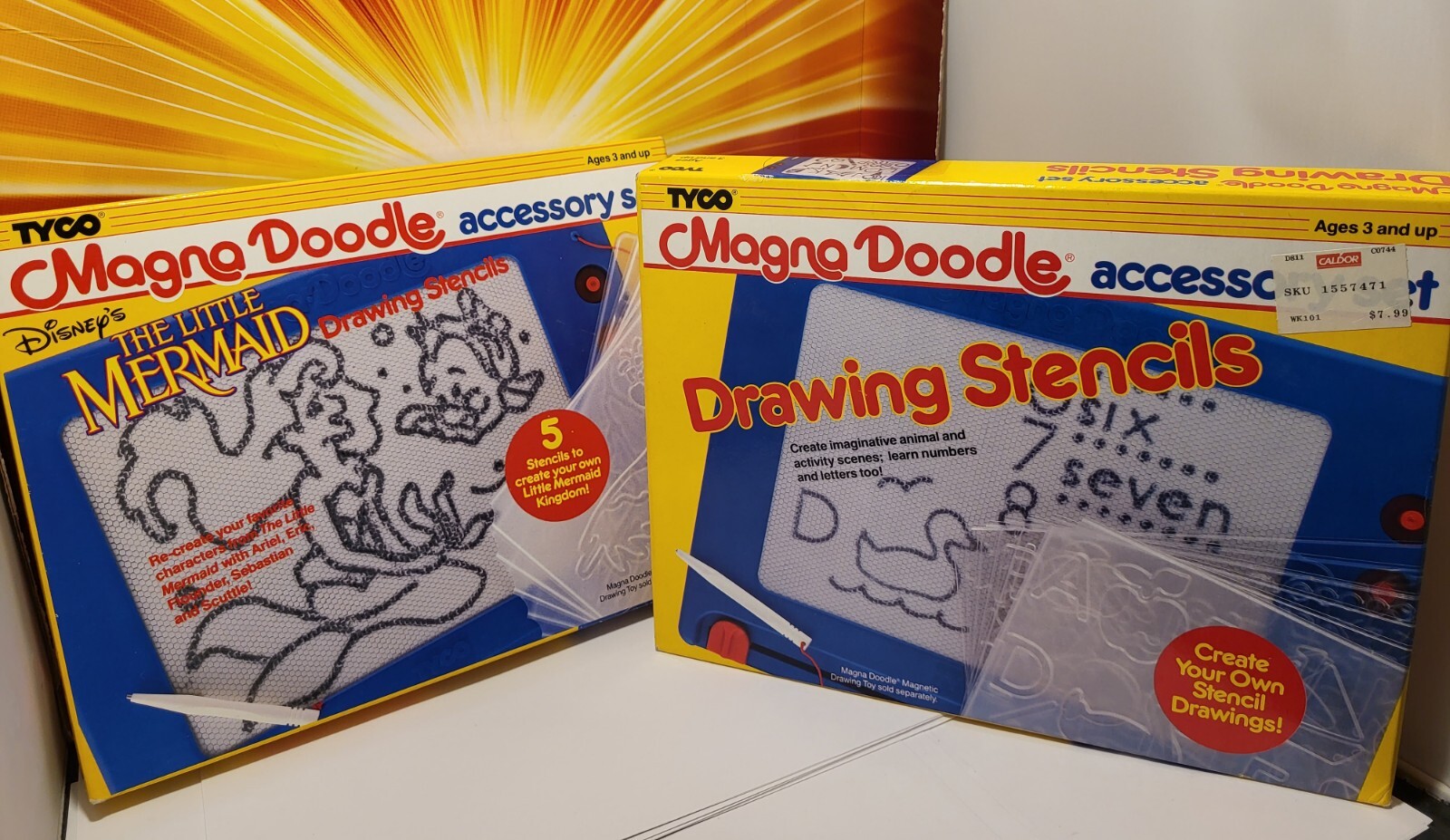 Vtg Tyco Magna Doodle Disney Little Mermaid Accessory Set Drawing Stencils Lot | eBay