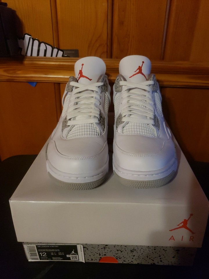 Jordan Retro 4 White Oreo Tech Grey DS Men's 12 #CT8527-100 ...