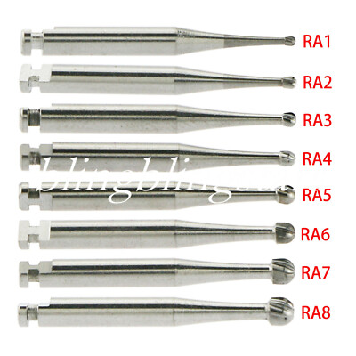 8 Types Dental Round Carbide Bur for Slow Speed Latch Type RA 1# - 8 ...
