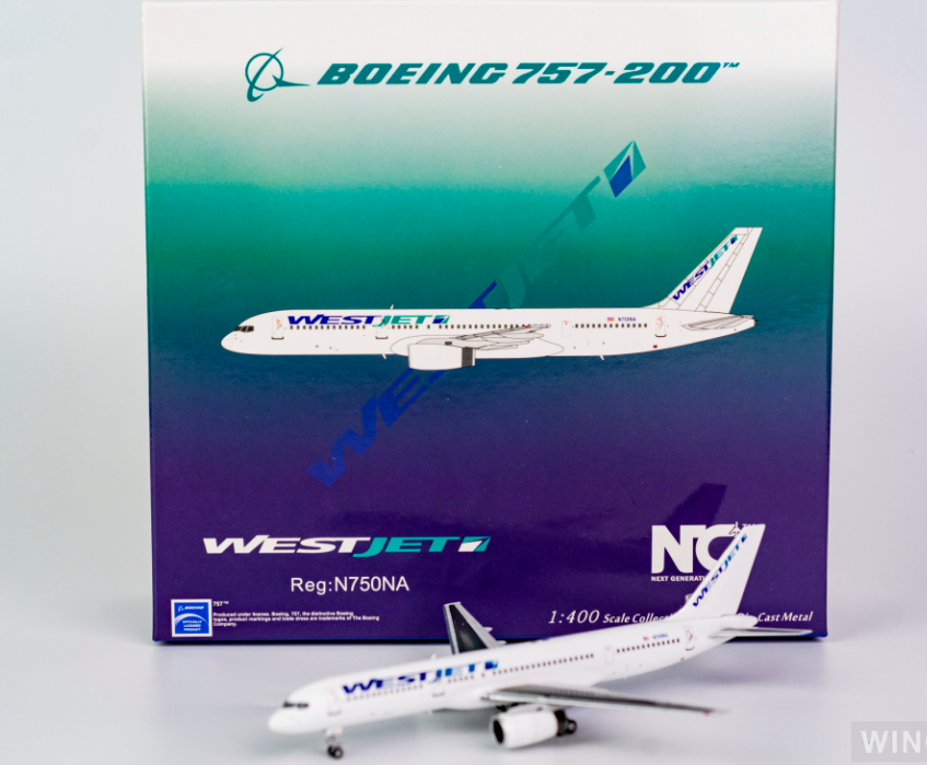 1:400 NG Model WESTJET BOEING 757-200 Passenger Airplane Diecast ...