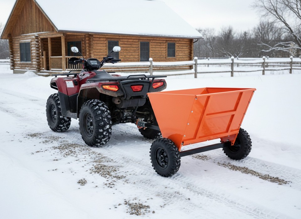 270L Sand & Gravel Spreader/Gritter, Utility Tow-ATV/UTV Lawn Tractor ...