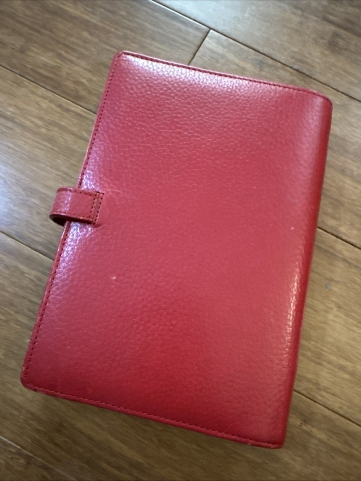 Filofax leather planner, A5, Vintage 1990's, Red, 6 Rings, 7.25" x 5 ...