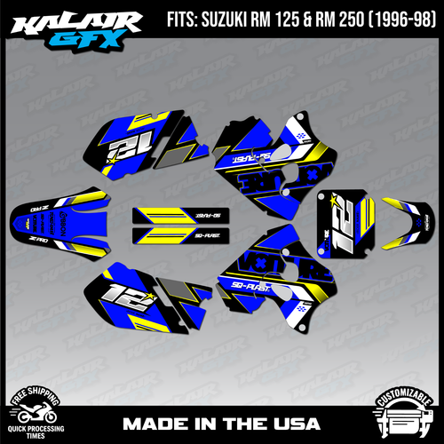 Graphics Kit for SUZUKI RM125 RM250 (1996-1998) RM 125 250 Veneer ...