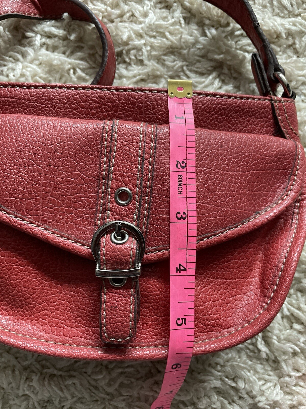 Nine West Women's Red Leather Purse Long Strap Inner Zipper Outter ...