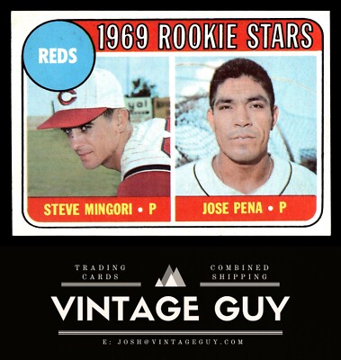 1969 Topps #339 Reds 1969 Rookie Stars (Steve Mingori / Jose Pena) RC ...