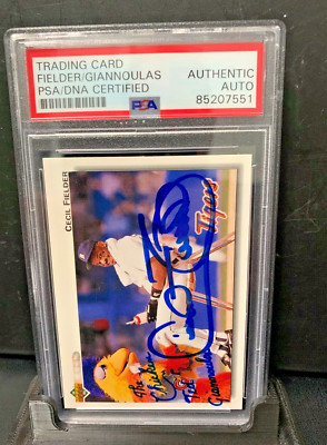 Cecil Fielder 1992 Upper Deck & CHICKEN autograph signed baseball card ...