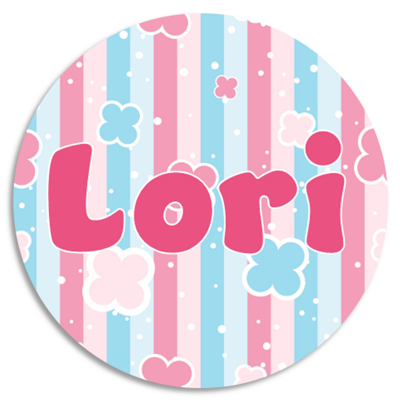 Lori - 10 Pack Circle Stickers 3 Inch - Name Tag Water Bottle School ...