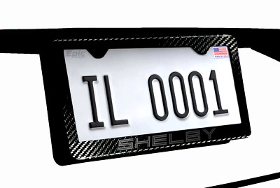 Black on Black License Plate Frame for Shelby Gt500 / GT350 100% Carbon ...