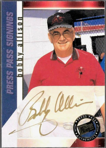 Bobby Allison 1999 Press Pass Legends Authentic Autographed Card GOLD ...