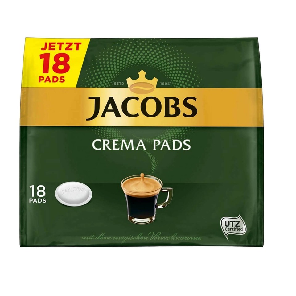 3X 18 Jacobs Crema Coffee Pads Sample Set Roasted Coffee Creamy Flavor ...