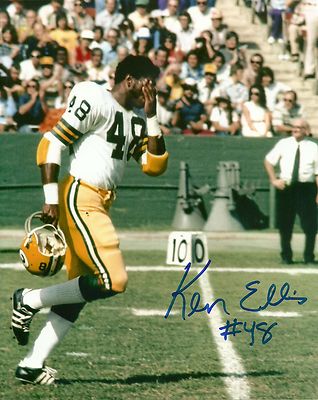 Packers Hall of Famer KEN ELLIS Signed 8x10 Photo #2 AUTO ~ 2 x Pro ...