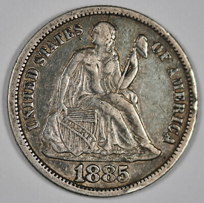1885-s Seated Liberty Dime. Natural Uncleaned. XF. 196820 | eBay