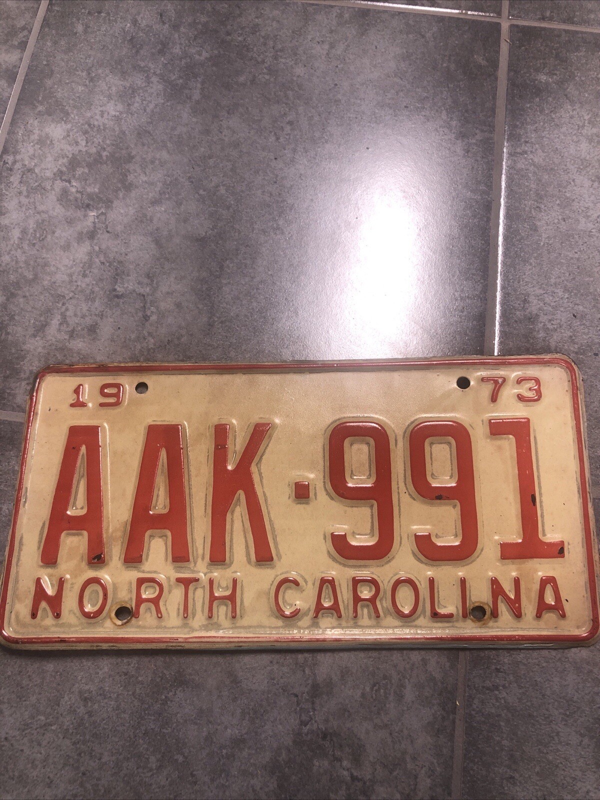 SEQUENTIAL 1973 North Carolina License Plates - “AAK-991” and “AAK-992 ...