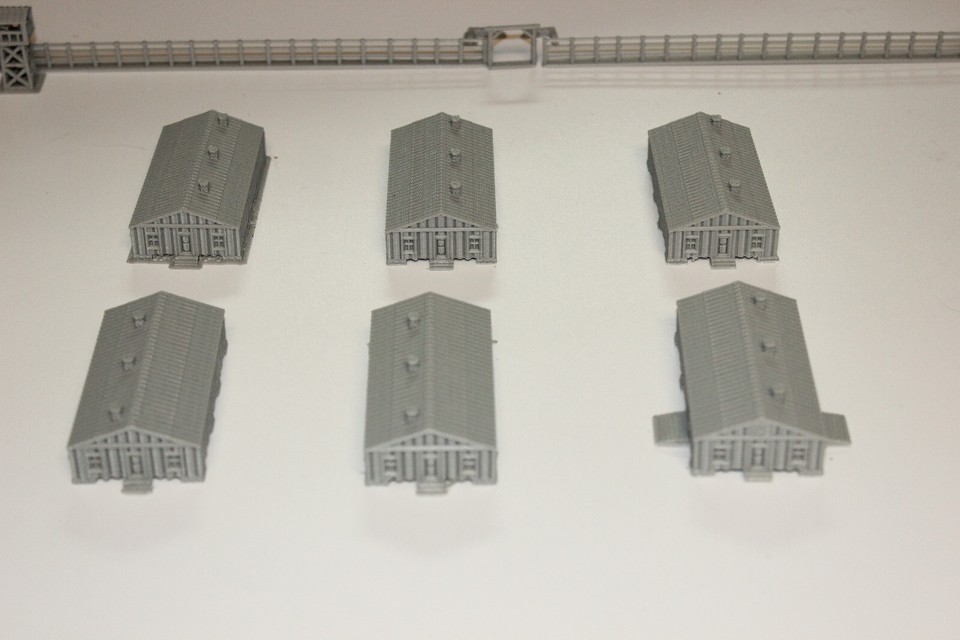 Z Scale 1/220 3D Printed POW Camp Gates Fence Barracks Hospital ...