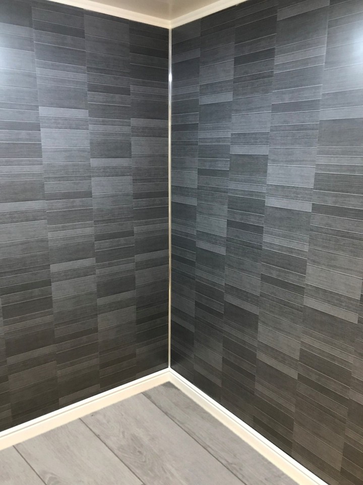 Carbon Modern Tile Effect Bathroom Wall Panels Kitchen Cladding Shower ...