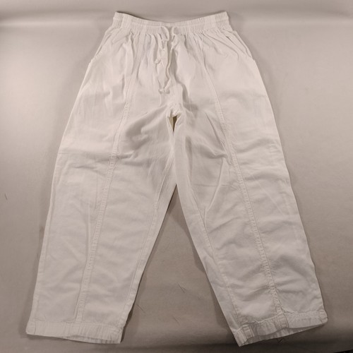 Ragtop Stretch White Pull On Drawstring Capri Pants Womens Size Small ...