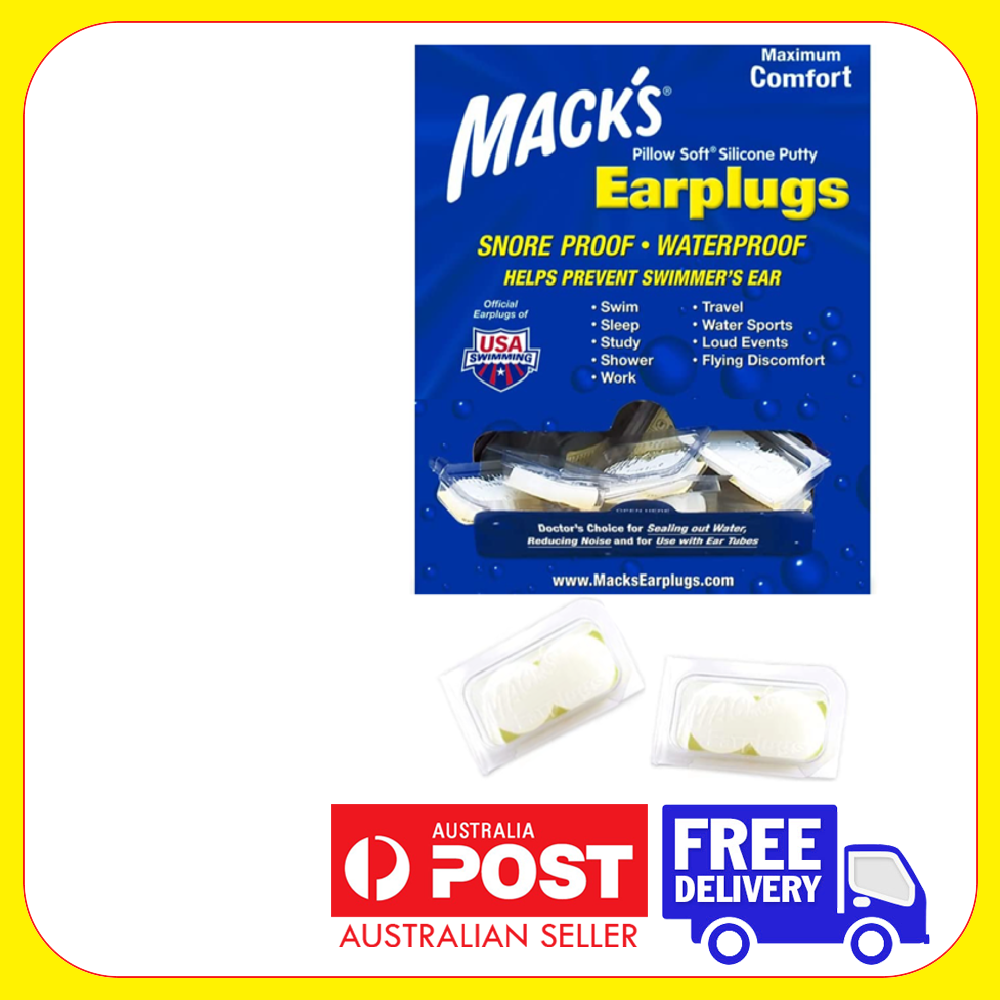 Mack's Silicon Earplugs Swim Macks Ear plugs Stop Snoring Sleep 6 pairs ...