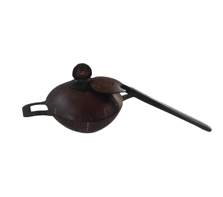 Coconut Shell Salt Container Spoon Handmade Eco Friendly Natural ...