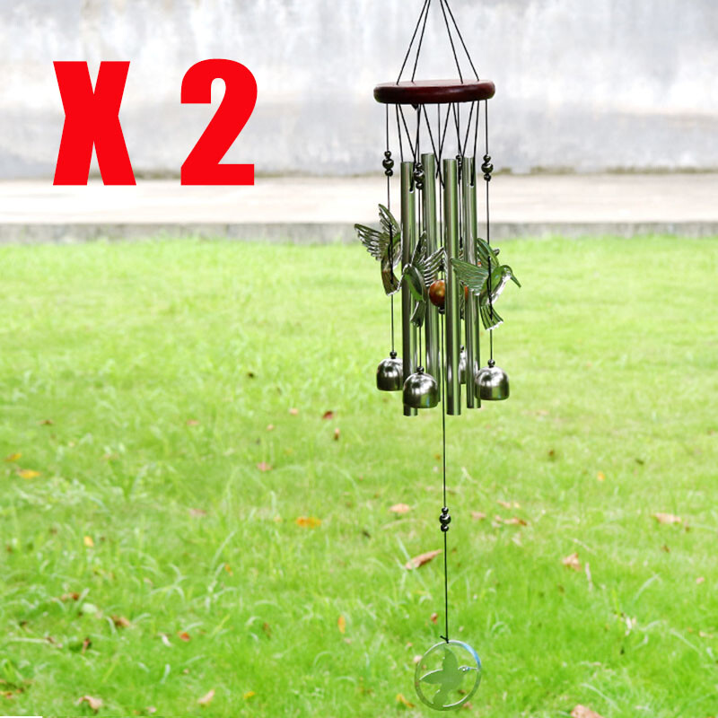 2X Vintage Style Wind Chimes Owl Hummingbird Wind-bell Door Pendant ...
