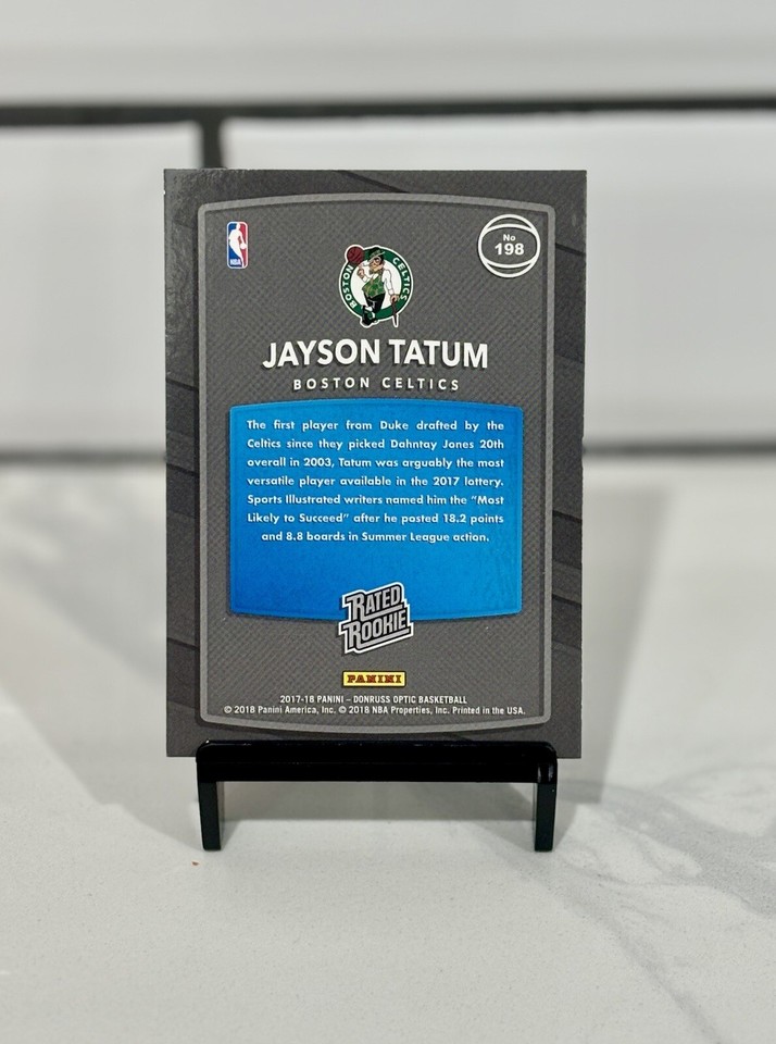 2017-18 Panini Donruss Optic Red Yellow Jayson Tatum #198 Rated Rookie ...