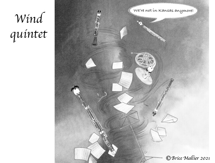 Wind quintet humor drawing print | eBay