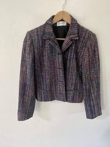 Soirée Womens Vtg. Jacket Small Multi-Color Tweed Handwoven Silk Long ...