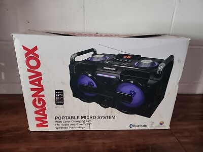 Magnavox Portable Micro system Bluetooth light changing rechargable FM ...