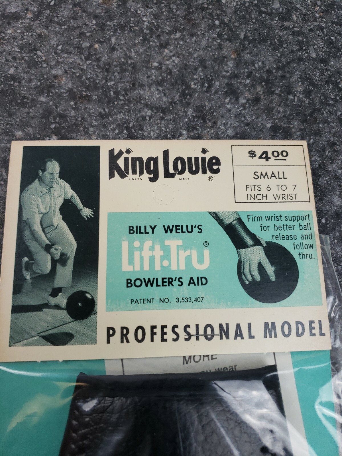 Vtg King Louie Billy Welu's Lift Tru Bowlers Aid 1960's Wrist Support ...