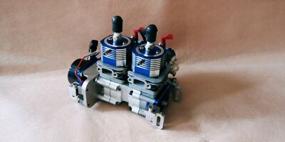 58CC Inline Twin Left Side Exhaust Marine Engine For RC Boat QJ RCMK ...