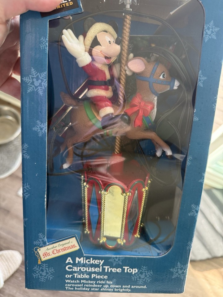 Mr. Christmas Mickey Unlimited Animated Carousel Tree Top Disney Mickey ...