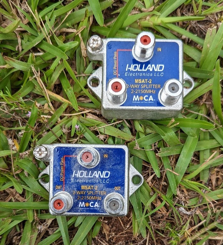 TWO Holland Coaxial Splitter, 2-Way, MoCa Enabling, 2-2150Mhz, DirecTV ...