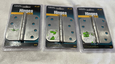 Ultra Hardware HINGE Set Of 3 Satin Nickel Finish #35116, 4'' x 4'' , 2 ...
