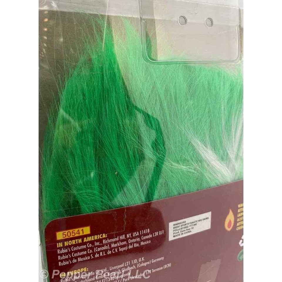 Sports Fanatic Wig Green White Fanatix Costume Game Stadium Halloween ...