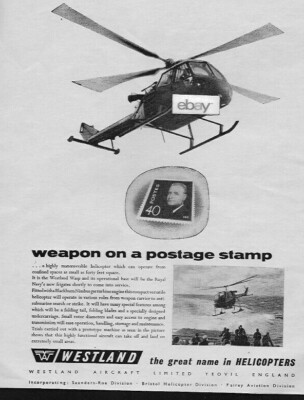 WESTLAND HELICOPTERS 1962 WEAPON ON A POSTAGE STAMP WESTLAND WASP INDIA ...