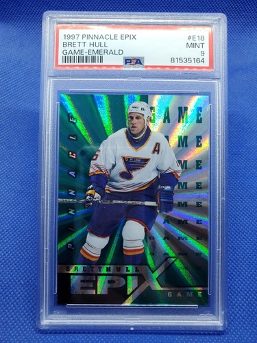 1997 Pinnacle Epix BRETT HULL PSA 9 EMERALD Only 50 made ST. LOUIS ...