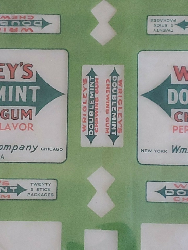 Vintage NOS ORIGINAL 1910s WRIGLEY’S DOUBLEMINT Gum BOX WAX WRAPPER | eBay