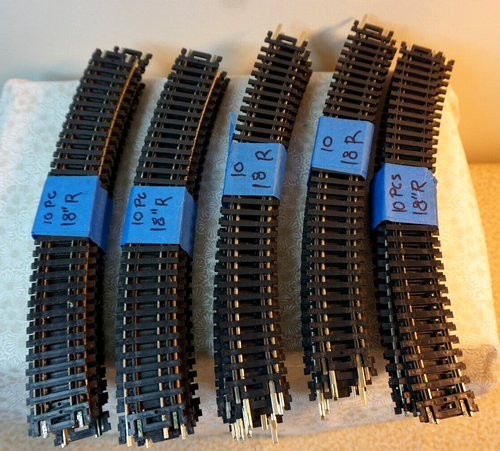 Lot of Atlas Snap Track 18 R Curved H/O Train Tracks | eBay