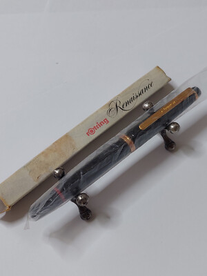 New Old Stock Vintage Rotring Renaissance Fountain Pen Black in Case ...
